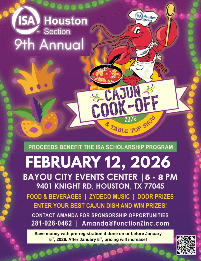 9th Annual ISA Houston Section Cajun Cook Off & Table Top Show - ISA ...